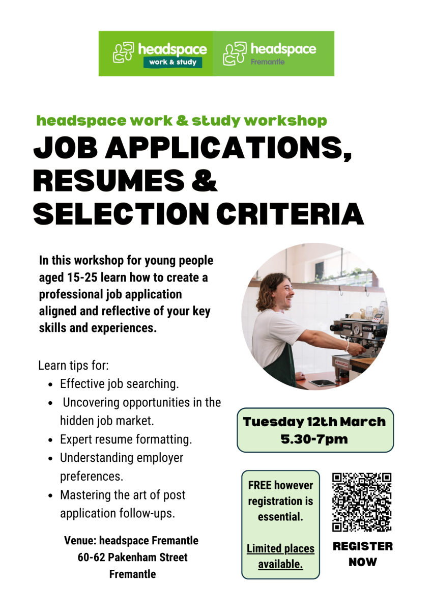 headspace work & study FREE workshop: Job Applications, Resumes and ...
