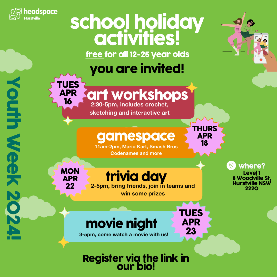 youth week activities at headspace Hurstville!