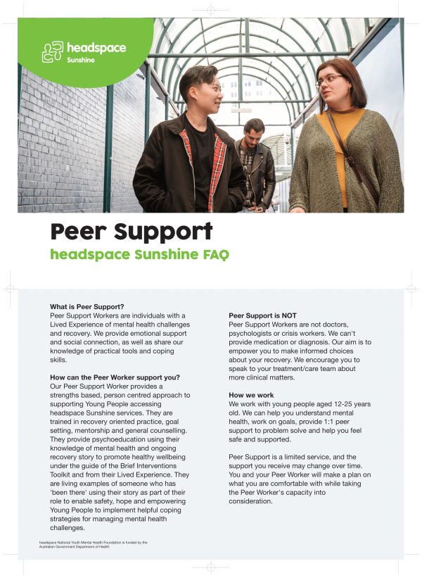 Youth peer support