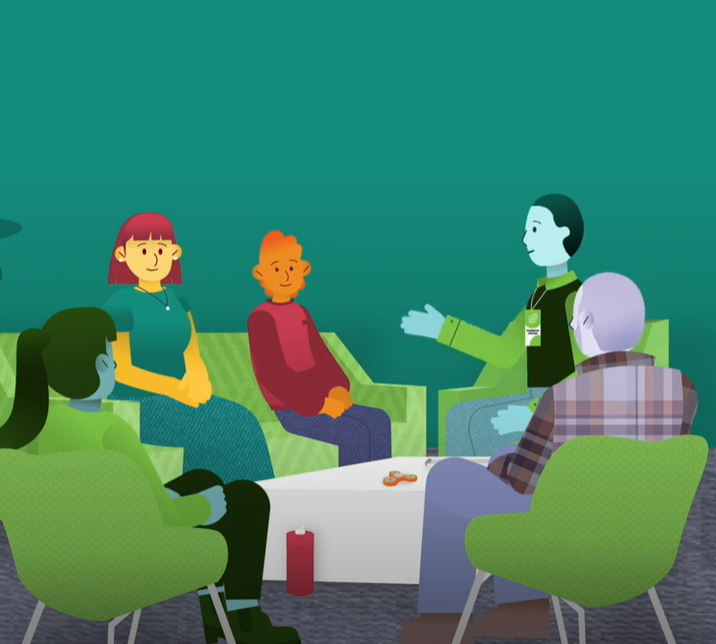 Young people collaborate on animation to explain family sessions